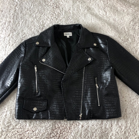 Jackets & Coats | Revolve Black Snake Skin Leather Jacket | Poshmark